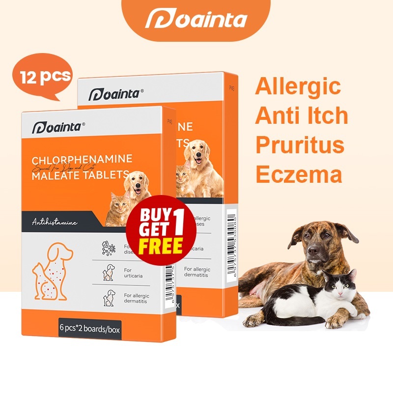 PUAINTA Pet Rapid Itch Relief Anti Allergy Tablets for Dog Cat Skin ...