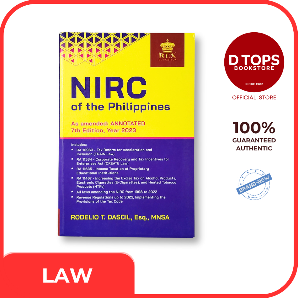 NIRC OF THE PHILIPPINES Seventh Edition 2023 by R. Dascil | Shopee Philippines
