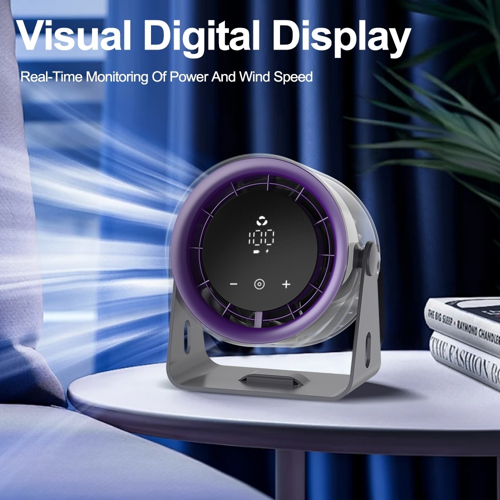 Orashare DF03 Portable High Speed Desk Fan Rechargeable 100 Gears ...