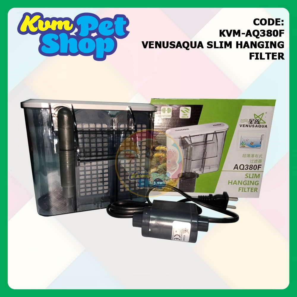 Venusaqua Slim Hanging Filter AQ380F 3.5W Aquarium Filtration | Shopee ...