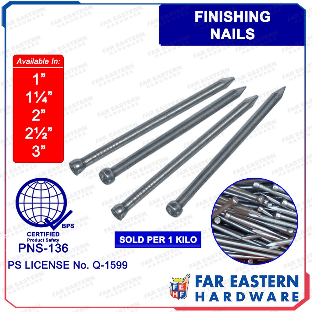 Finishing Nails 1Kilo/Pack 1" 1-1/2" 2" 2-1/2" 3" | Shopee Philippines