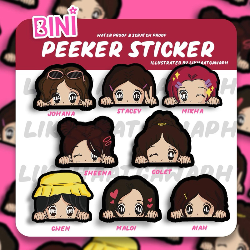 BINI peeker sticker laptop and aquaflask stickers | Shopee Philippines