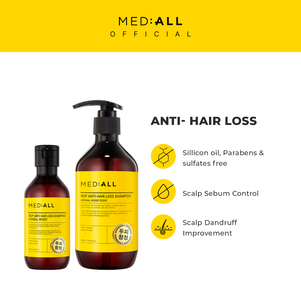 MEDIALL RCP Anti-Hair Loss Shampoo (Woody Herbal / Fresh Citrus / Healing Bouquet)Scalp Cleanse ...