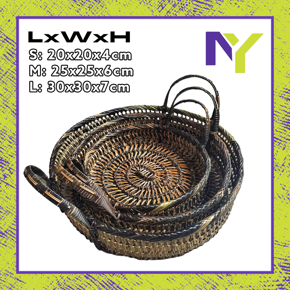 Set-of-3 Nito Fruit Basket Multipurpose Tray Native Organizer Storage ...