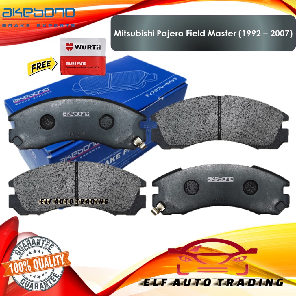 Genuine Akebono Front Brake Pads for Mitsubishi Pajero Field Master (1992 - 2007) | Shopee ...