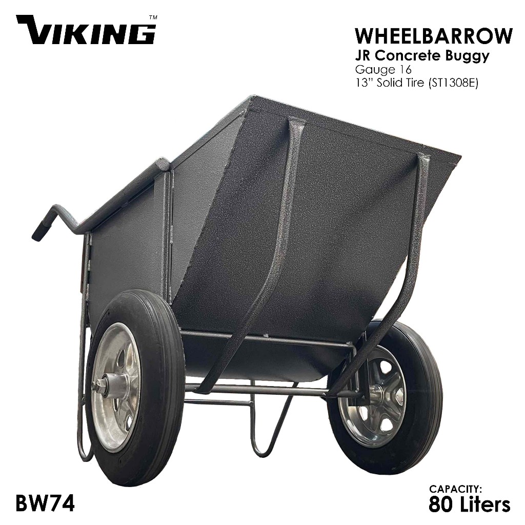 VIKING CONCRETE Wheelbarrow 16ga. Extra Heavy-Duty Fully Welded Frame ...
