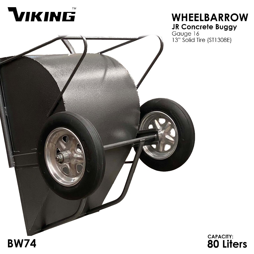 VIKING CONCRETE Wheelbarrow 16ga. Extra Heavy-Duty Fully Welded Frame ...