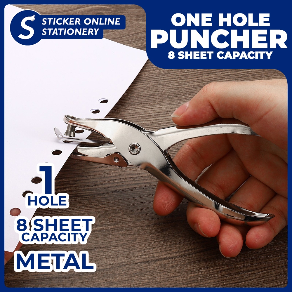 Silver Steel 1-Hole Puncher 8-Sheet Capacity 3MM | 6MM Handheld Punch ...