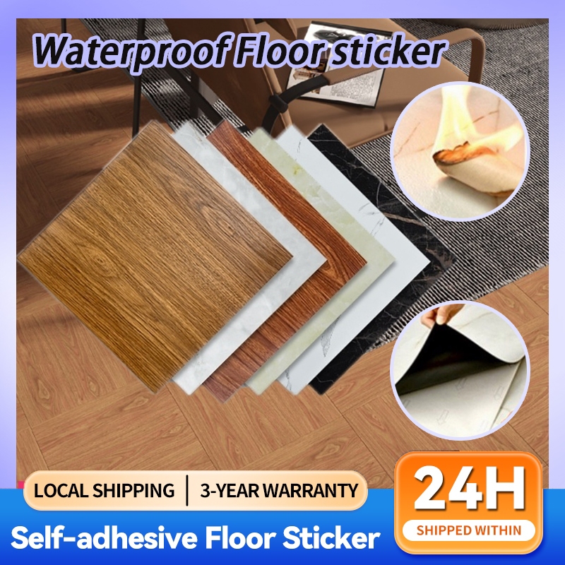 30 x 30 cm Vinyl Tile Floor Sticker Self-Adhesive PVC Waterproof Wall ...