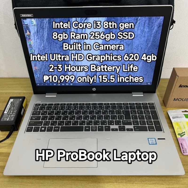 HP PROBOOK i3 8th Gen | 8gb RAM | 256gb SSD LAPTOPw/ HD Cam & Number ...