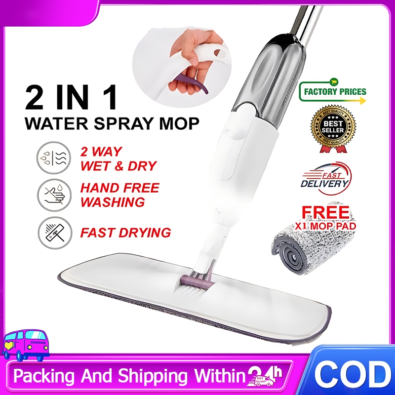 Spray Mop for Floor 360 Rotating Flat mop with 350ml Tank Water ...