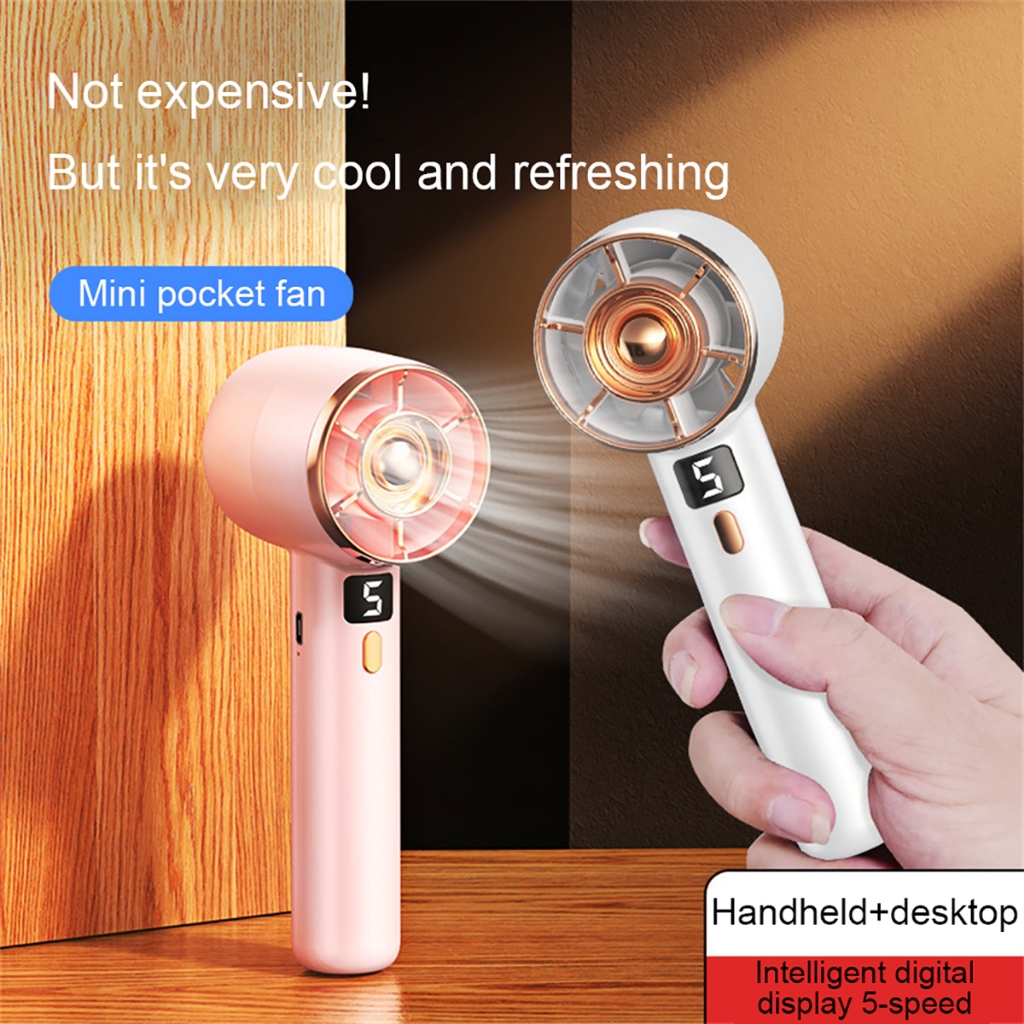 3000 mAh Turbo Jet Mini Fan Rechargeable Handheld Portable Desktop Fan ...