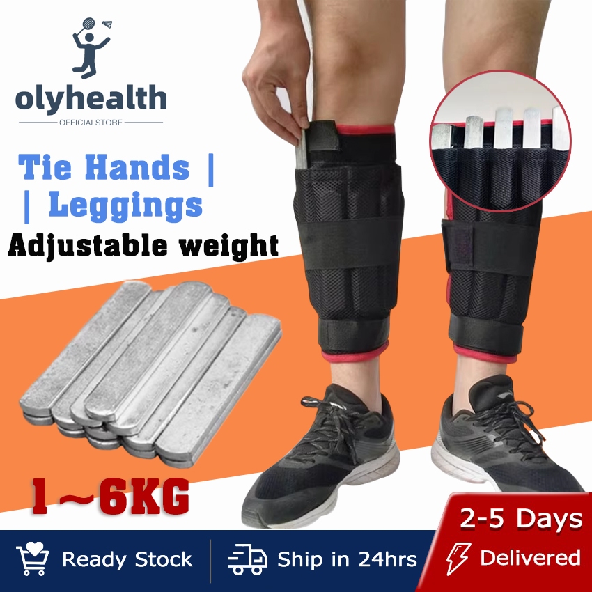 （Pair) Adjustable Arm/Ankle Legging 1-6KG Weight Training 5/6/7 Slot ...