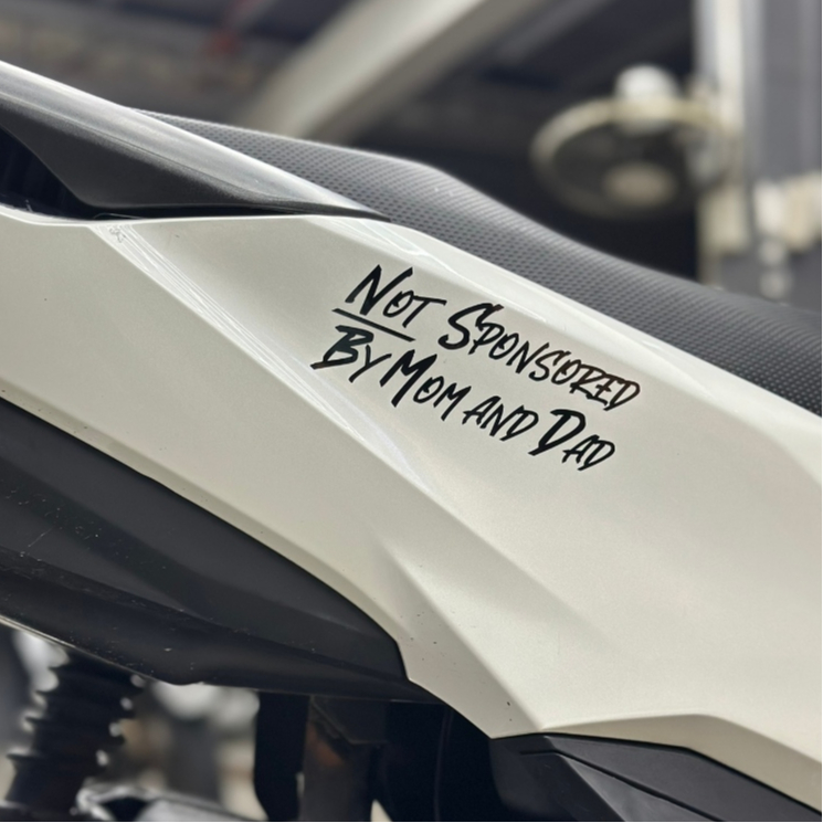 Not Sponsored By Mom and Dad High Quality Cut-Out Decals Sticker ...
