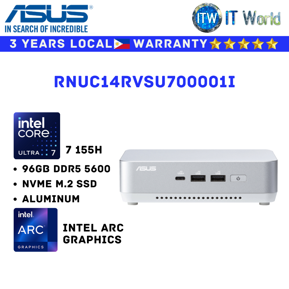 Itw | Asus Mini PC All in One Desktop PC NUC 14 Pro+ Mini Tall PC Kit ...