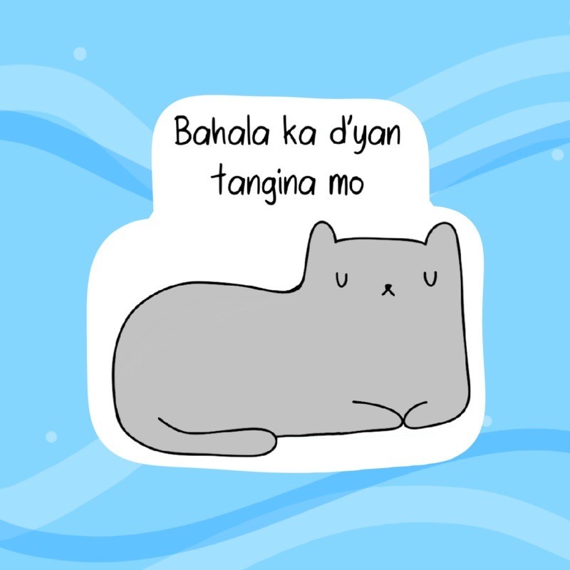SSKAIT Muning Waterproof funny cat mood die cut sticker - Bahala ka ...