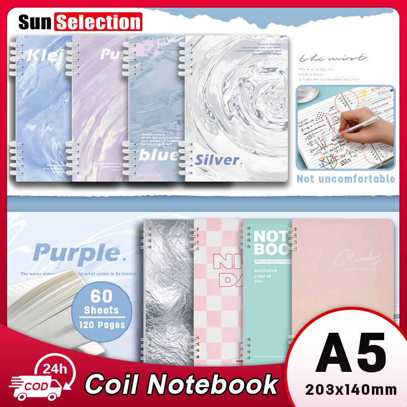 1PC A5 60Sheets Thicker 80g A5 Spring Notebook Binder Notepad Spiral ...