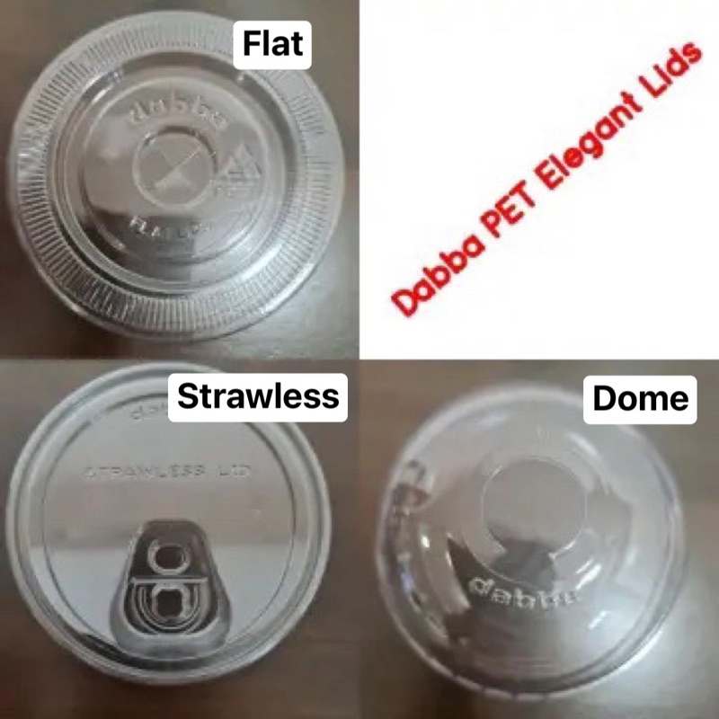 [50 pcs] 95mm Dabba Lids Strawless Flat Dome | Shopee Philippines