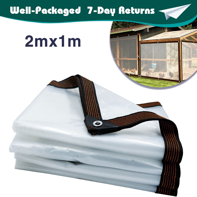 3.3x6.6FT Waterproof Tarpaulin with Grommets Anti-Tear Clear Plastic ...