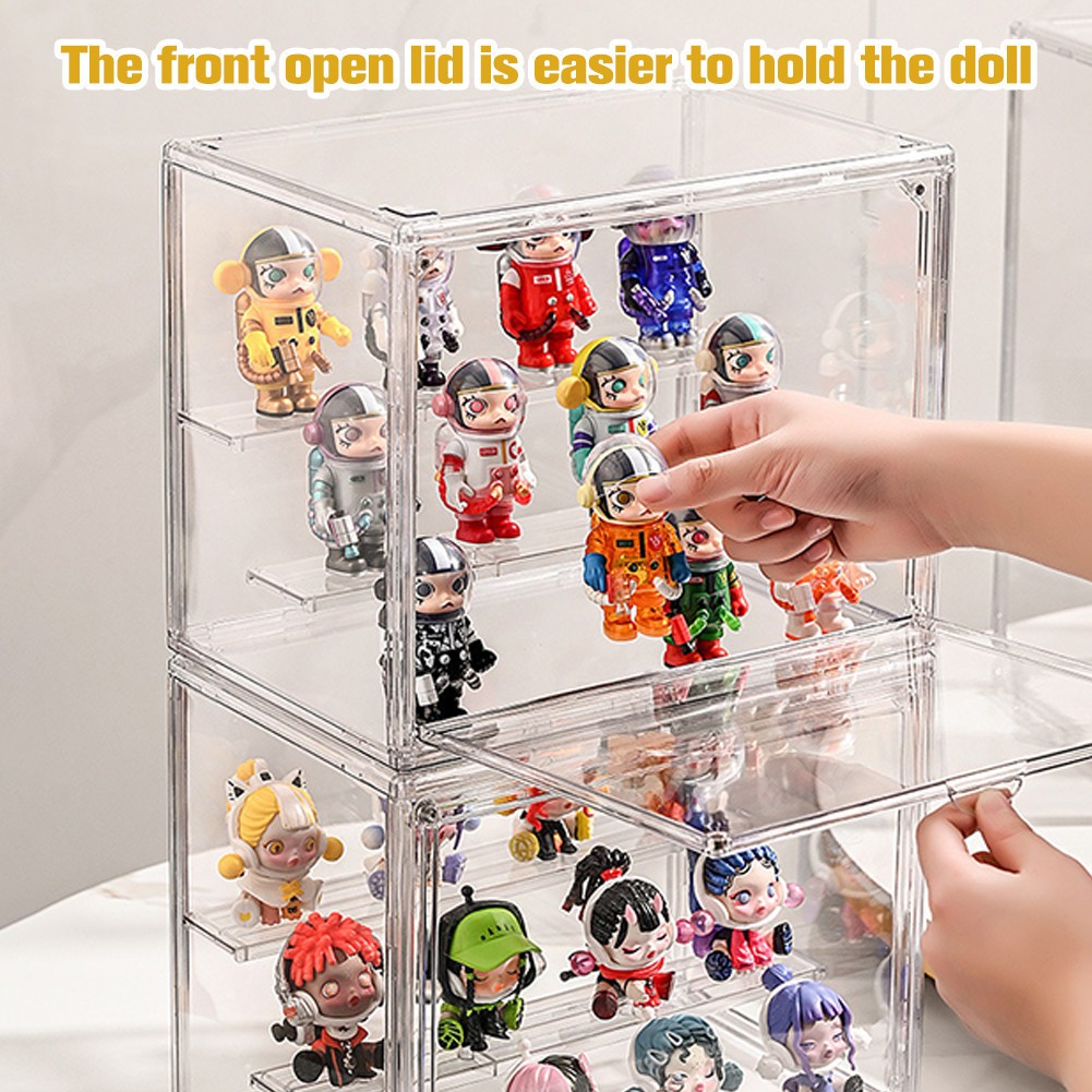 Acrylic Toy Display Case Fully Transparent Storage Organizer Boxes ...