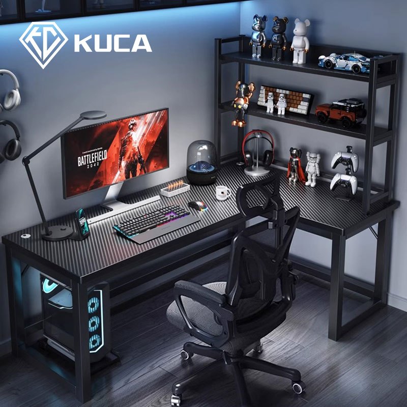 KUCA Gaming Table L-Shape Gaming Table Carbon Fiber Gaming Table ...