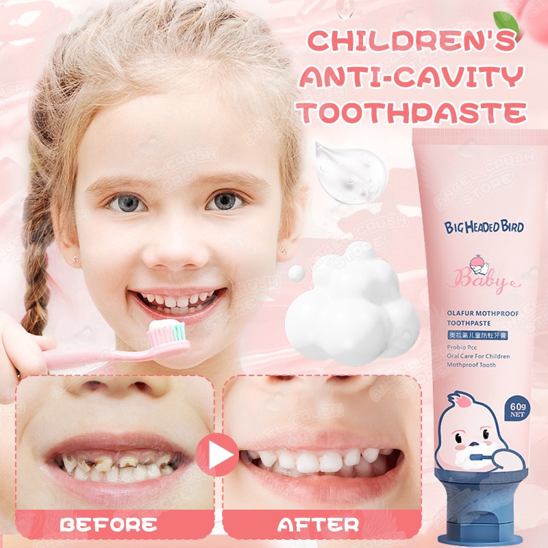 Baby Anti-Cavity Toothpaste Peach Flavor Kids Teeth Whitening Cleaning ...