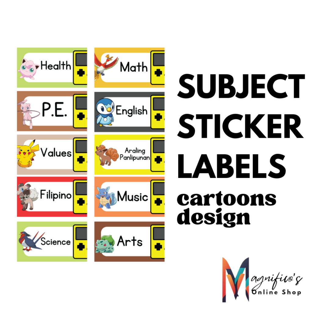 Subject sticker Labels Customizable Subjects and Name High Quality ...