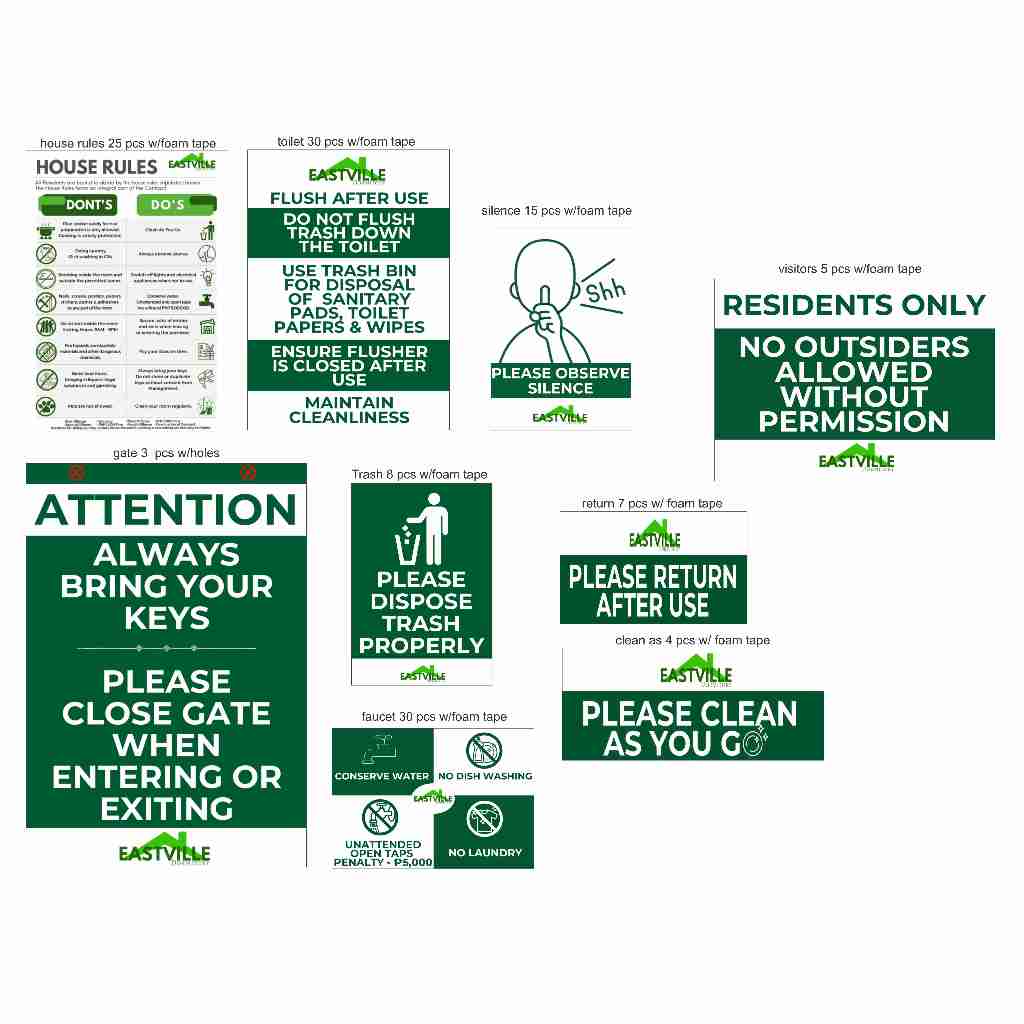 Customized Signages for Dormitory (Green and White) | Shopee Philippines