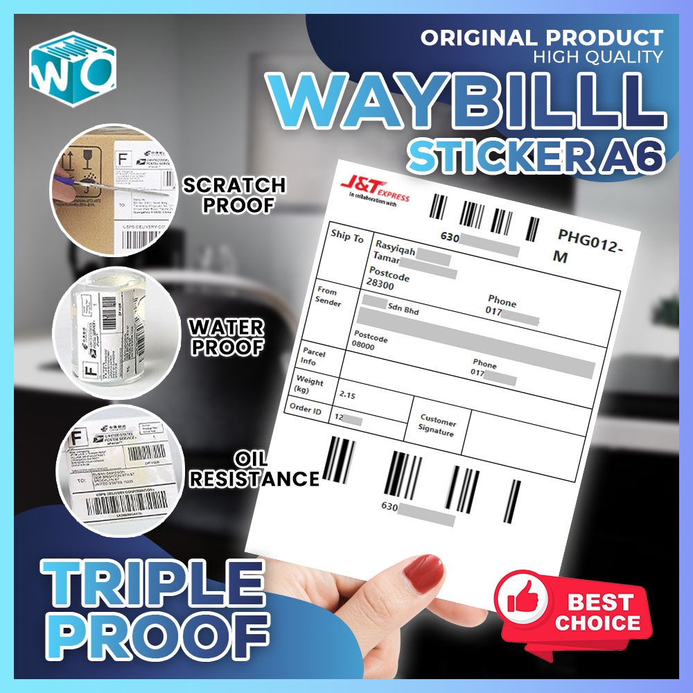 Waybill Sticker A6 Smudge Proof Printable Sticker paper For Inkjet ...