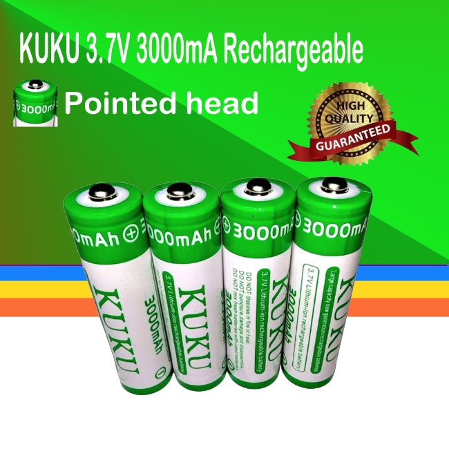 SATA KUKU 18650 BATTERY 3000mah Rechargeable Battery for mini fan radio ...