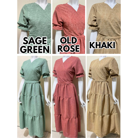 Long Dress for Bridesmaid, Entourage, Pang abay Old Rose, Sage Green ...