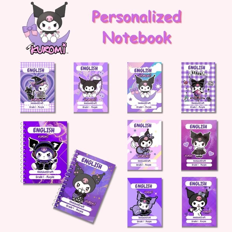 Personalized KUROMI Notebook. Customized with name and Subject ...