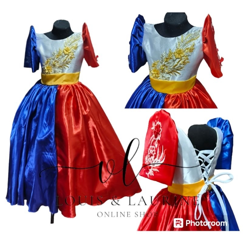 Filipiniana Dress for kids Philippines Flag Inspired (Linggo or Buwan ng wika / United Nation ...