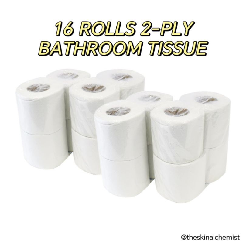 16 ROLLS PER PACK Bathroom Toilet Tissue Paper Virgin Pulp 2 PLY 300 ...