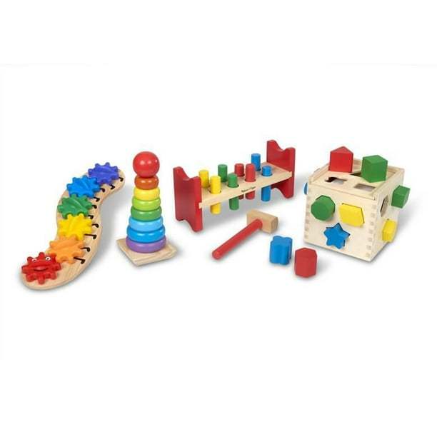 Melissa & Doug (no box) - Rainbow Stacker, Caterpillar Gears, Shape ...