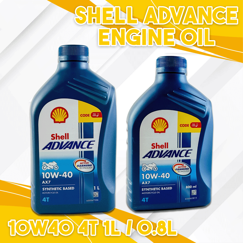 SHELL ADVANCE AX7 ENGINE OIL 10W40 4T 1L/0.8L | Shopee Philippines