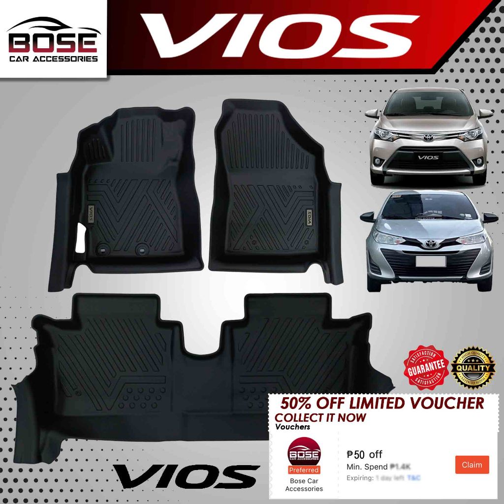 TPE / 5D / 5D Diamond Deep Dish Mat Toyota Vios Gen4 Aug 2018 - 2023 Model / TPE for Yaris 2014 ...
