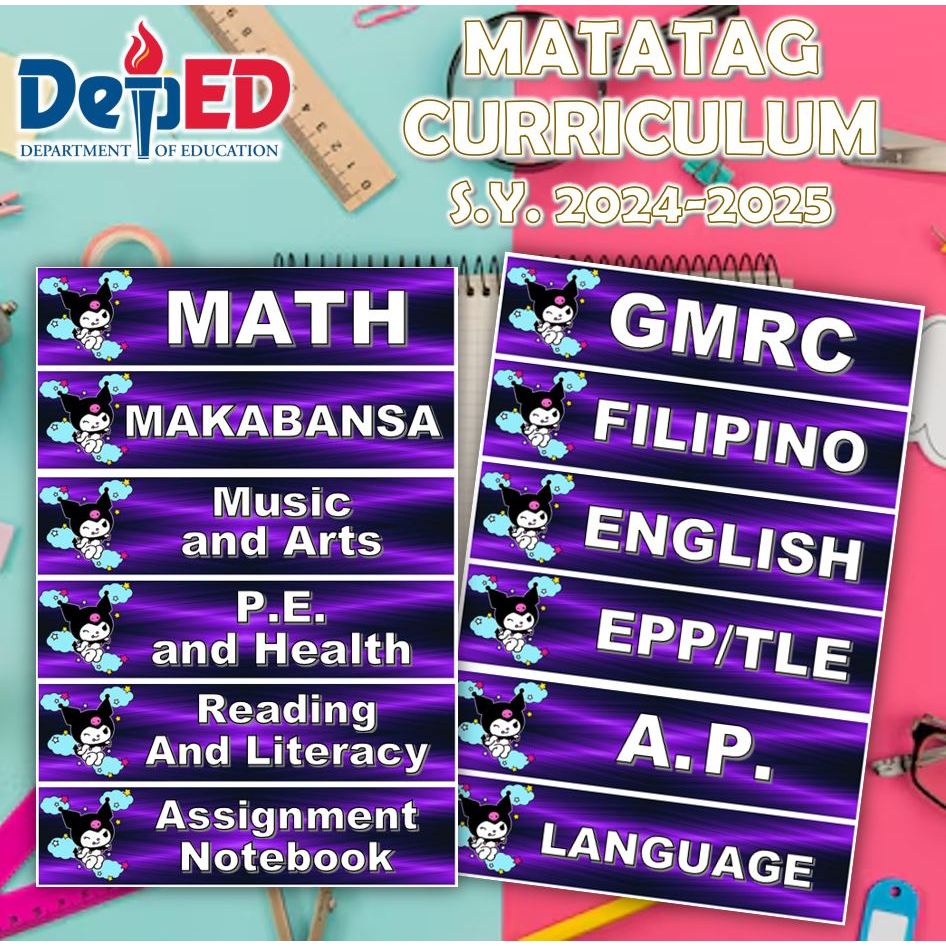 STICKER FOR NOTEBOOK CHARACTER LABEL MATATAG CURRICULUM SY. 2024-2025 | Shopee Philippines
