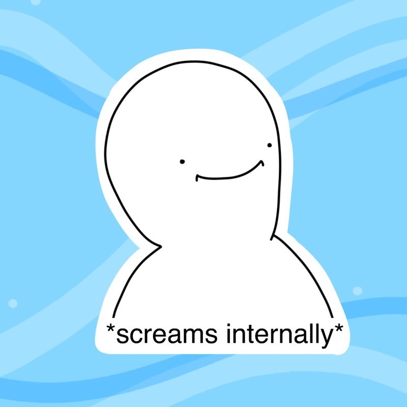 SSKAIT Waterproof funny mood die cut sticker - Screams internally ...