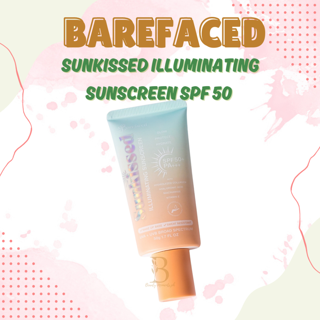 BAREFACED SUNKISSED SUNSCREEN SPF50+,PA+++ NONGREASY,UVA/UVB,GLOWING,NO ...