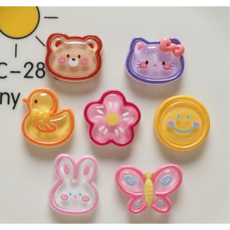 Cute rabbit cherry blossom smiley face series shoe charms Jibbitz for ...
