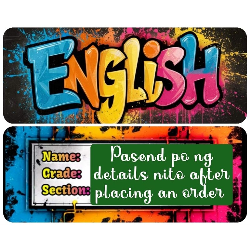 Set Subjects + Name of Student label Sticker - laminated with glossy ...