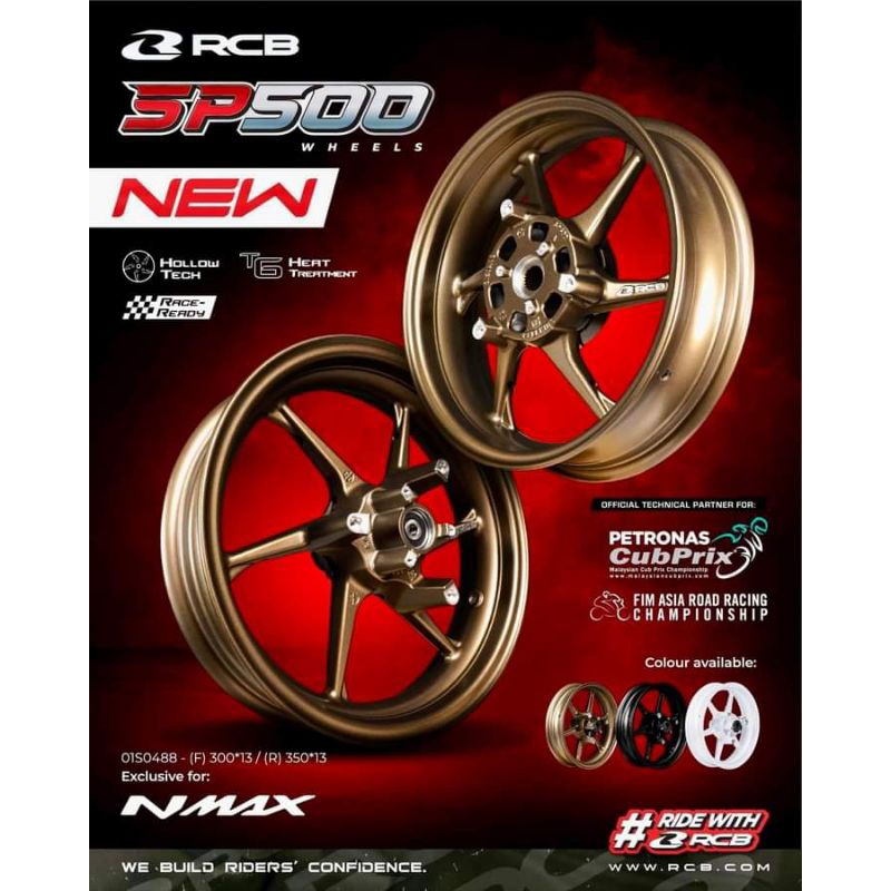 Rcb Sp 500 / SP500 mags front 3.00-13 rear 3.50-13 Nmax V2 white And Sp ...