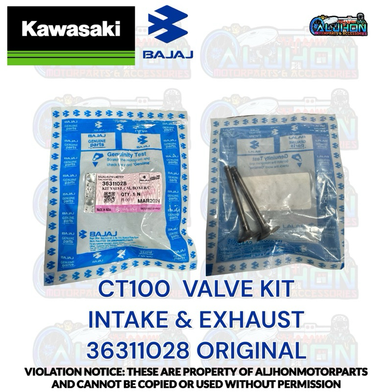 KAWASAKI CT100 VALVE KIT INTAKE & EXHAUST 36311028 | Shopee Philippines
