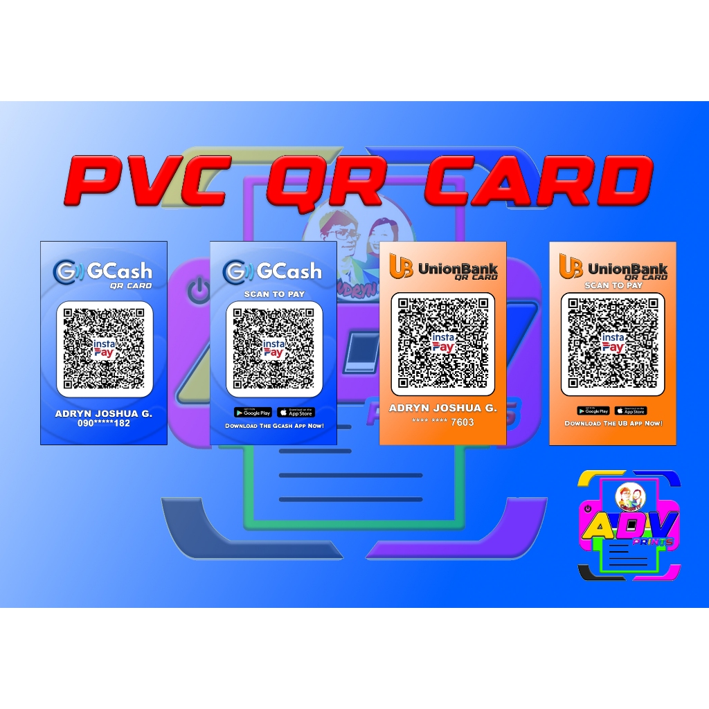 PVC QR Card Back to Back Print Water Proof with ID Case | Shopee ...