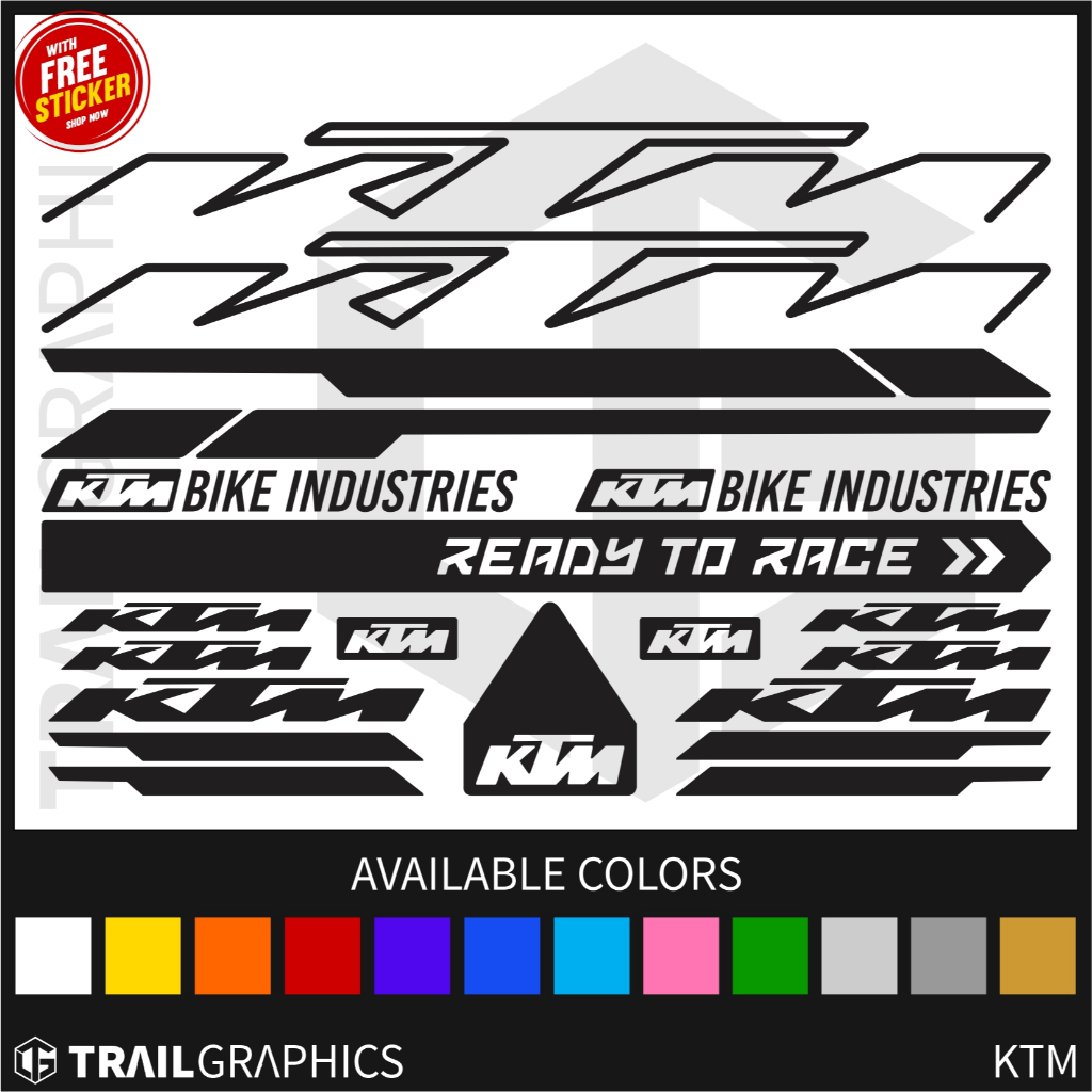 KTM Bike Frame Sticker Decal Vinyl for Mountain Bike/Road Bike/Fixie ...