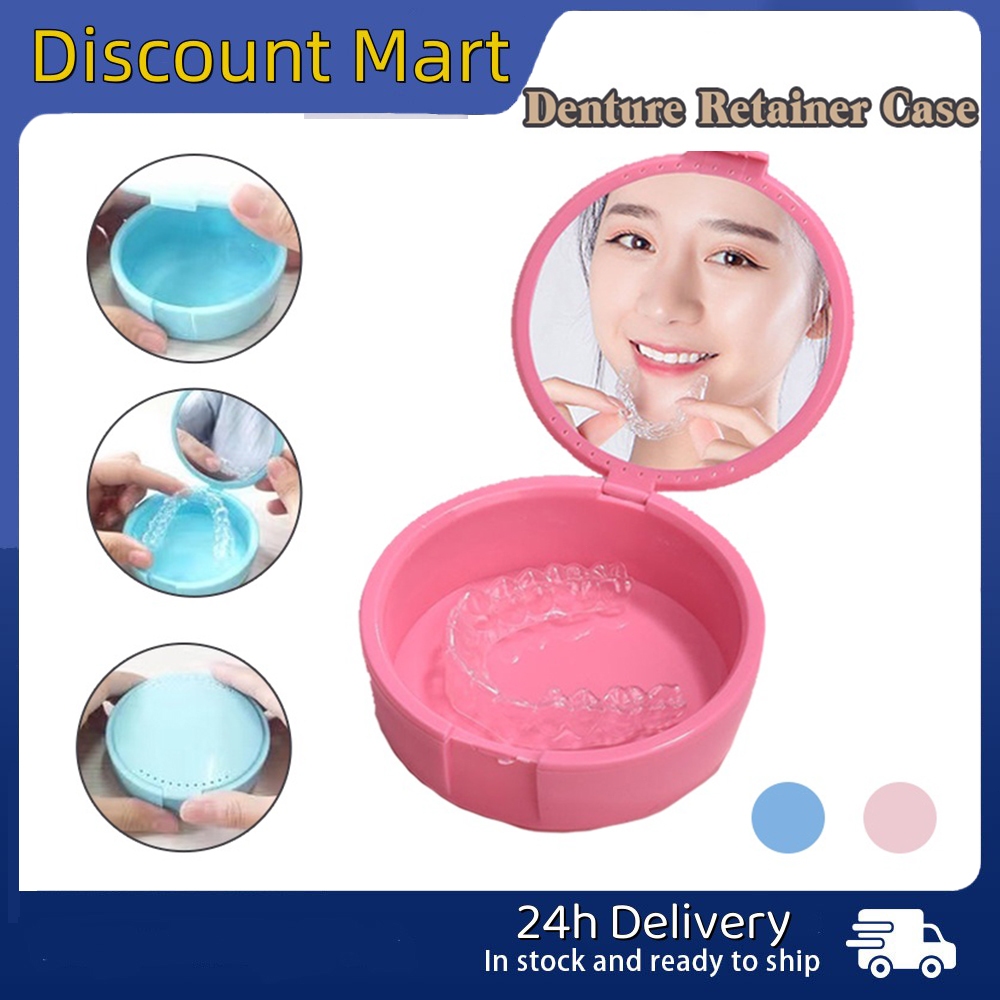 Denture Retainer Case With Mirror and Ventilation Holes,Plastic Tooth ...