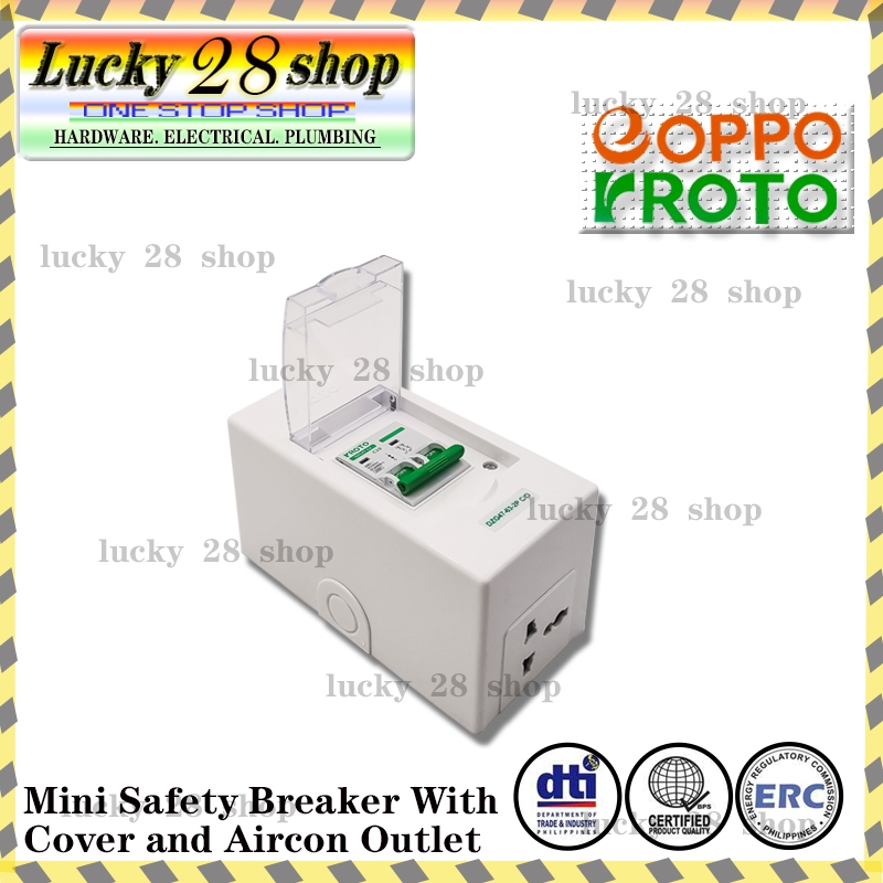 rROTO Mini Safety Breaker w/ Cover and Aircon Socket (16A/20A/32A ...