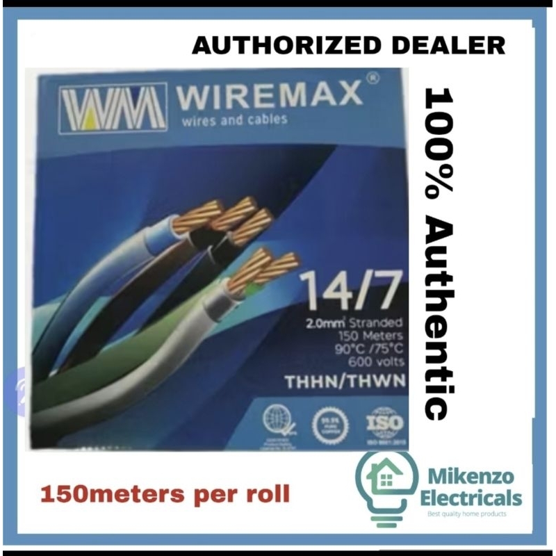 Wiremax Electrical Wires THHN/THWN 14/7, 12/7, 10/7, 8/7 ELECTRICAL STRANDED WIRE (Per Box ...