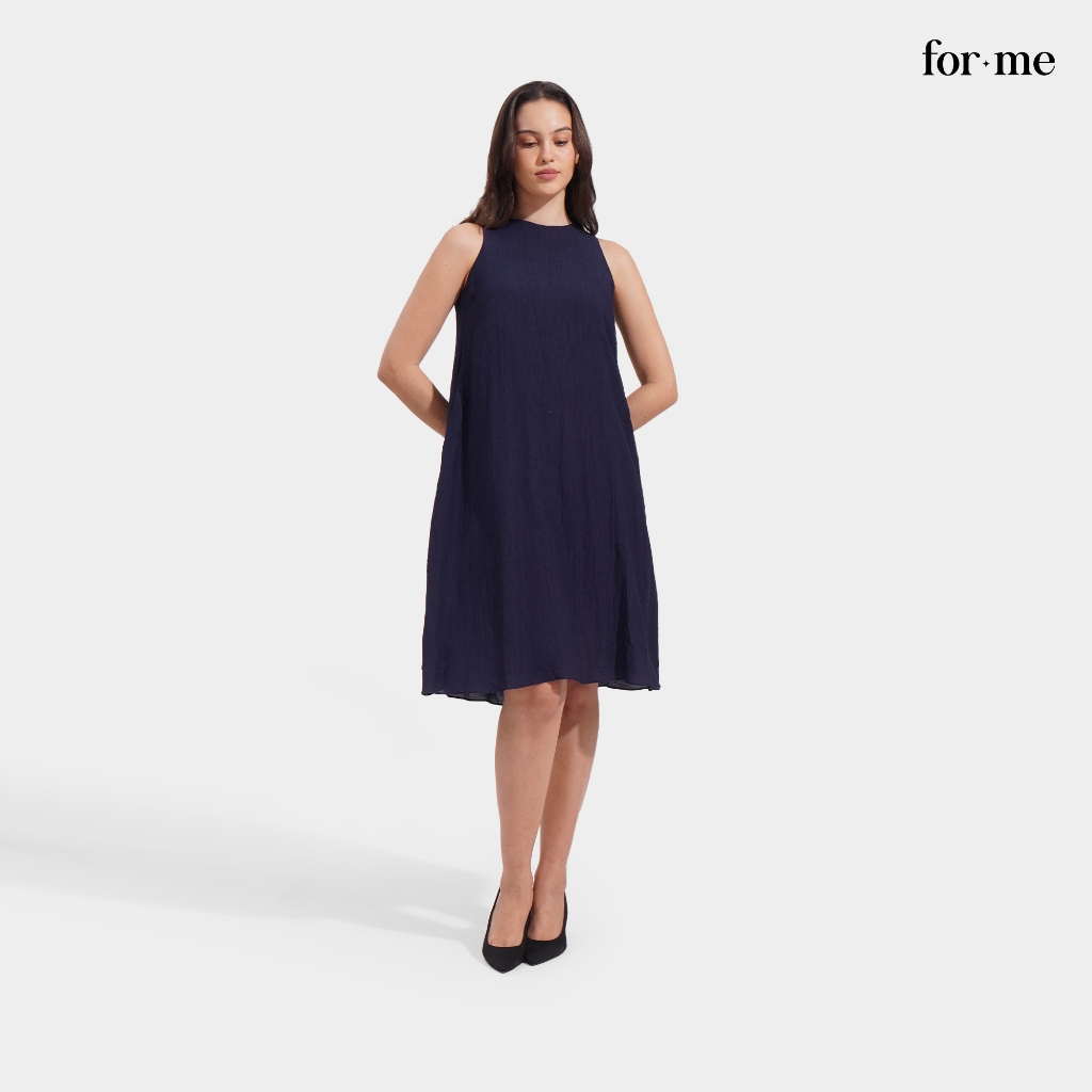 ForMe Tent Midi Dress For Women (Navy Blue) | Shopee Philippines